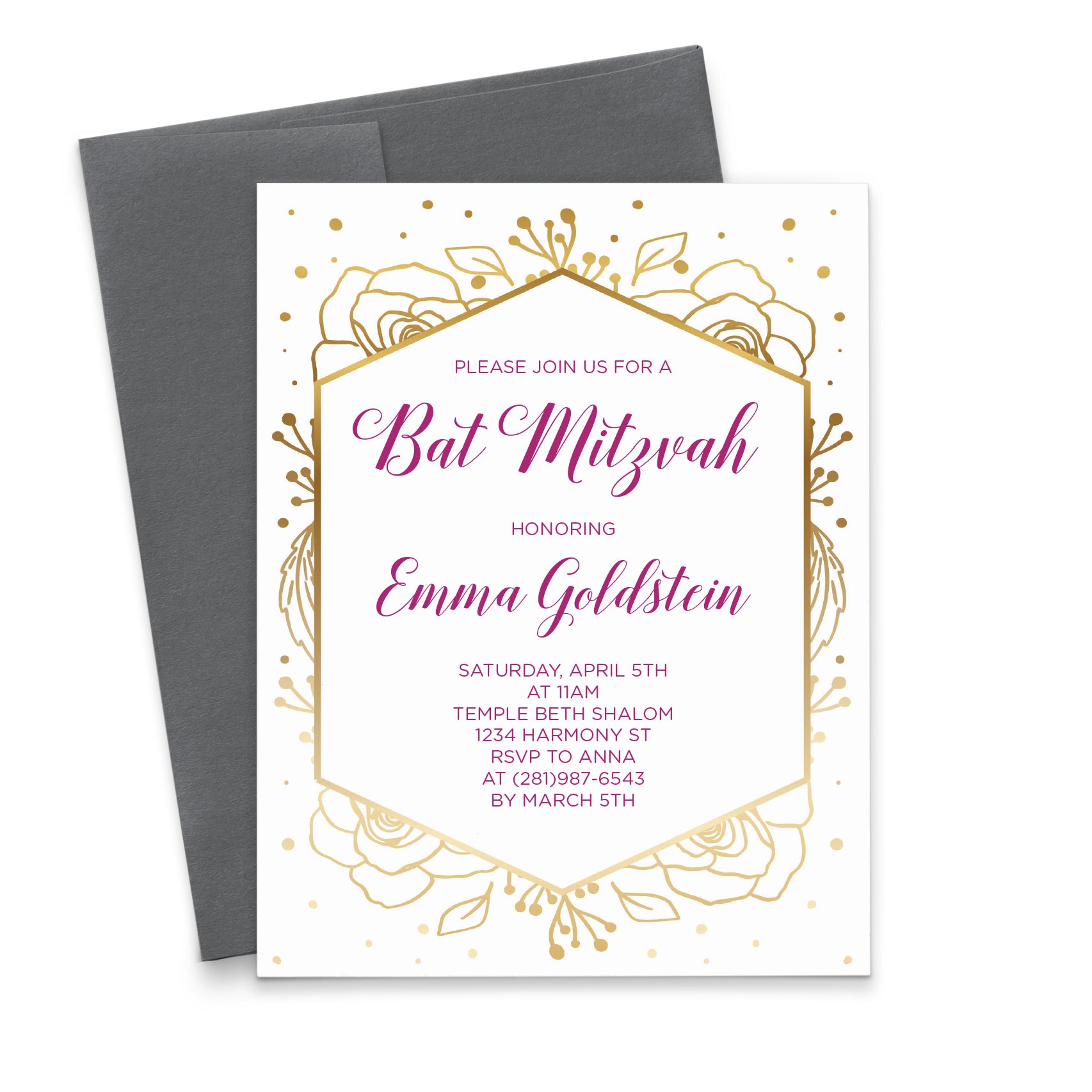 Unique Bat Mitzvah Invitations