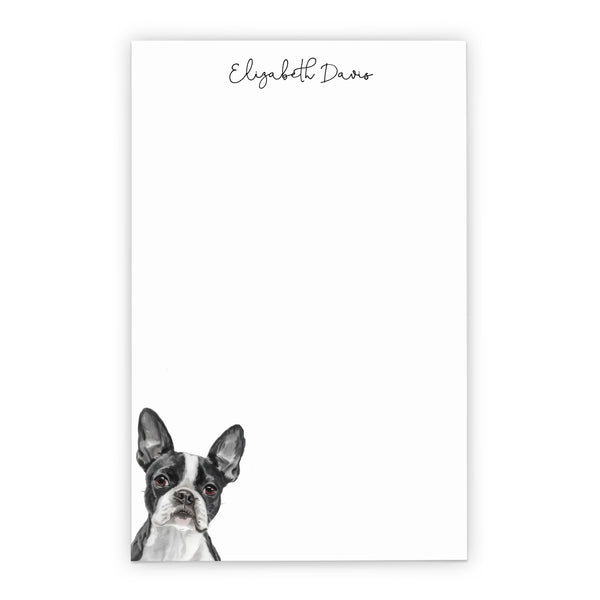 Boston Terrier Custom Notepad Set Or Choose Your Dog Breed - Modern ...