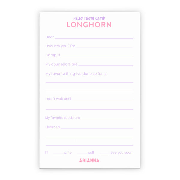 Fun Custom Fill In The Blank Summer Camp Letters To Parents - Modern ...