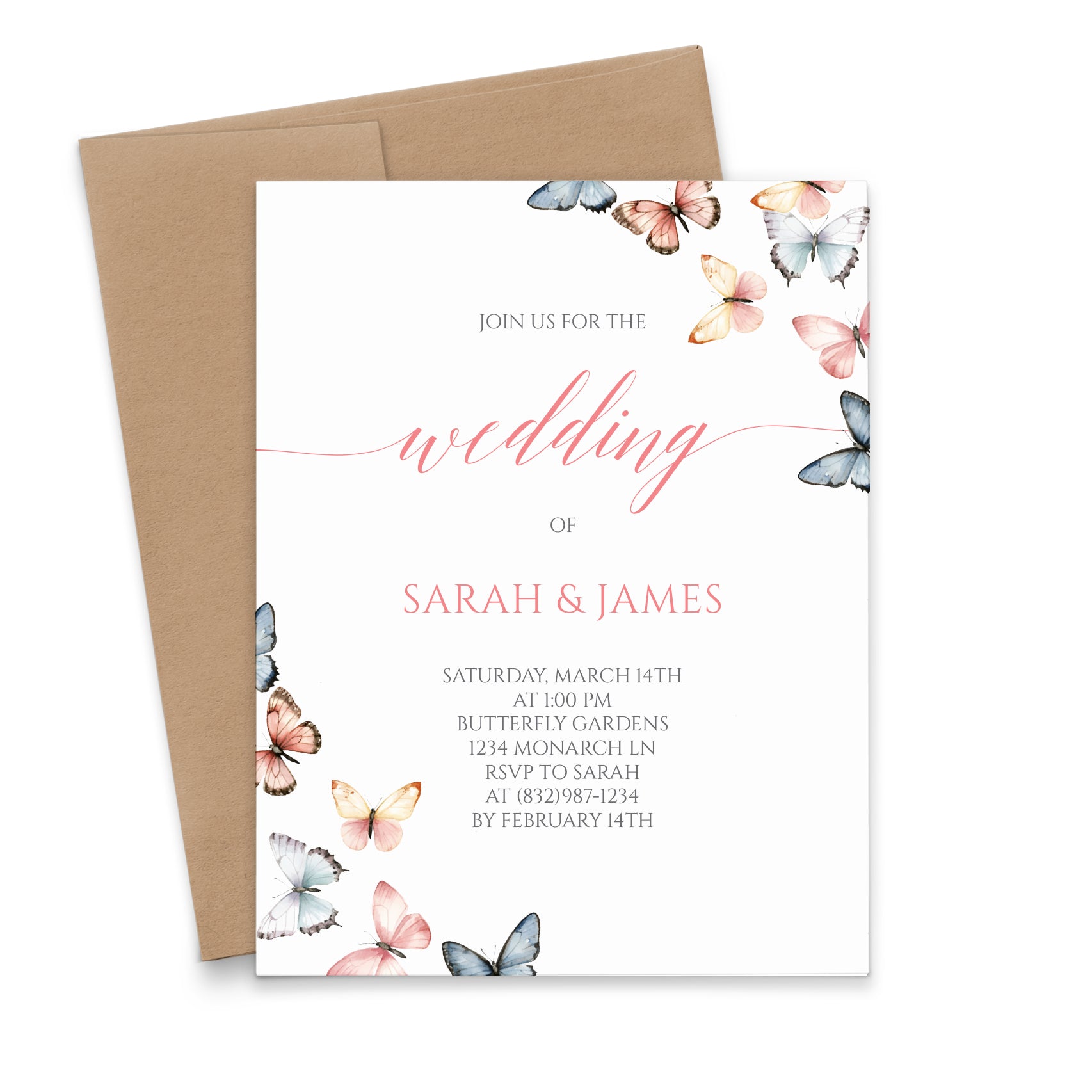 Butterfly Wedding Invitations Printable