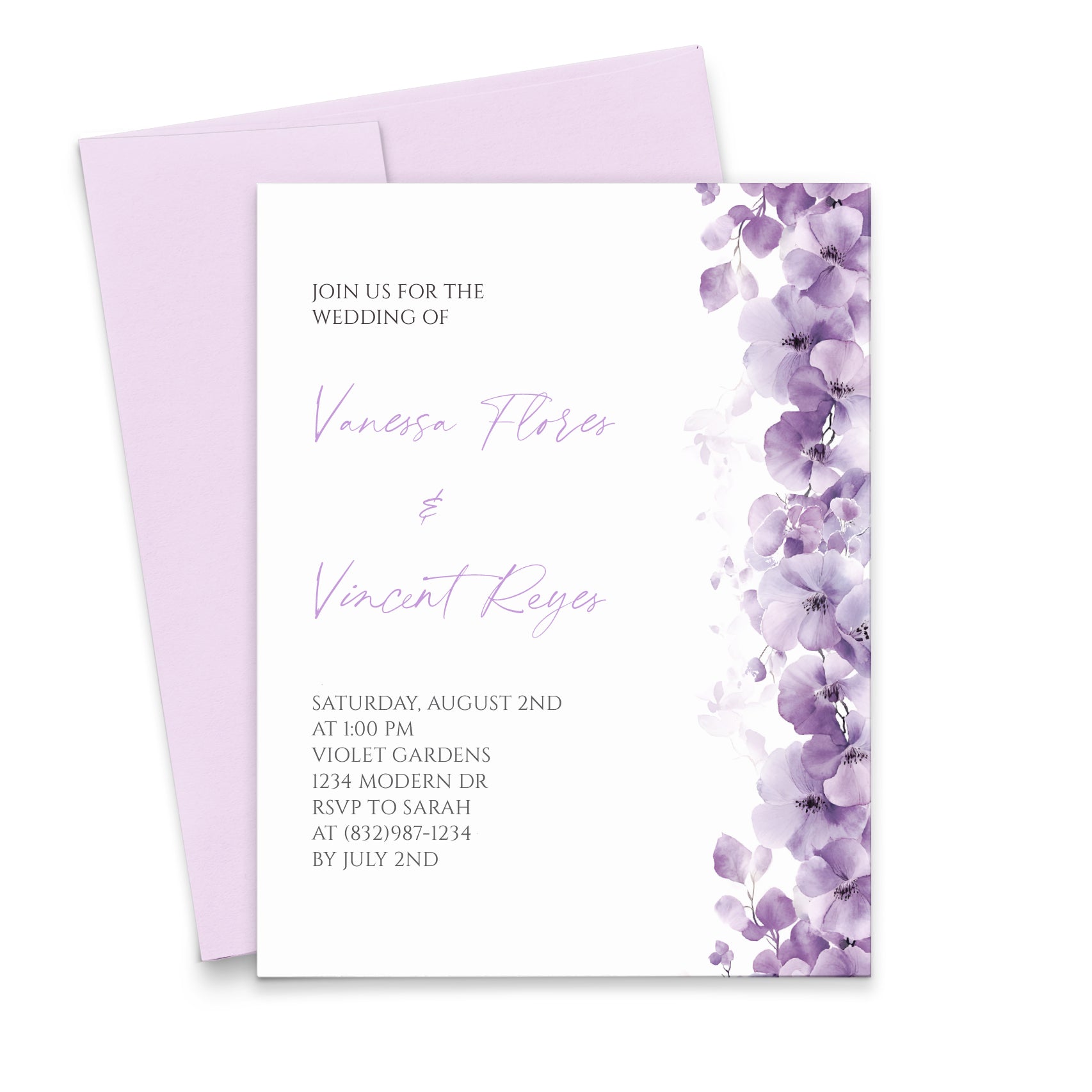 Elegant Purple Invitations