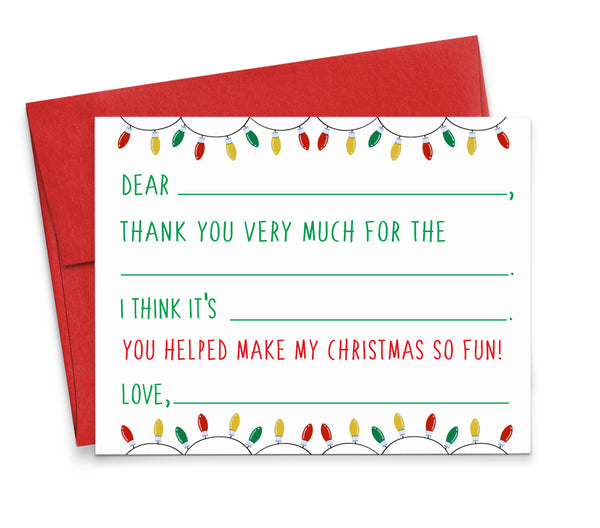 Kids Christmas Thank You Cards