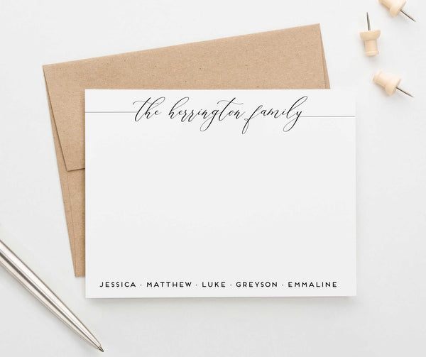 Elegant Script Font Couples Stationery with Names - Modern Pink Paper