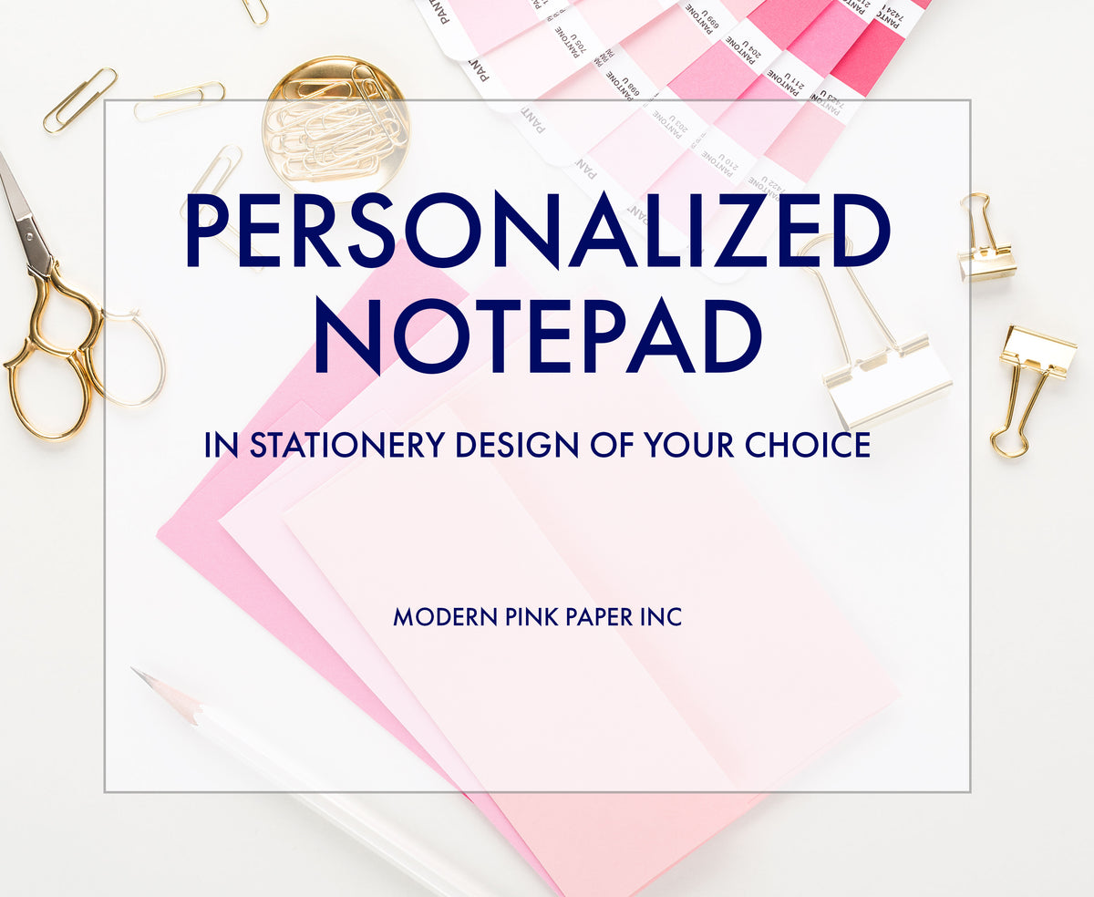Custom Notepads - Modern Pink Paper
