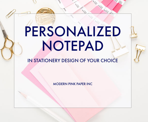 Typography Notepads - Modern Pink Paper