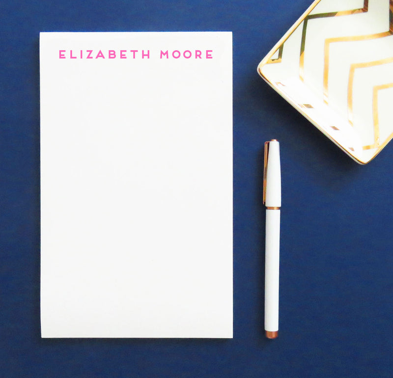 Personalized Notepads Page 2 - Modern Pink Paper