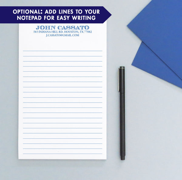 Personalized Business Note Pad for Men - Modern Pink Paper