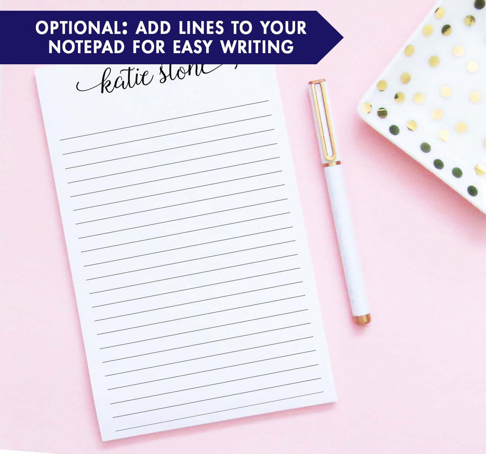 Personalized Notepads - Modern Pink Paper