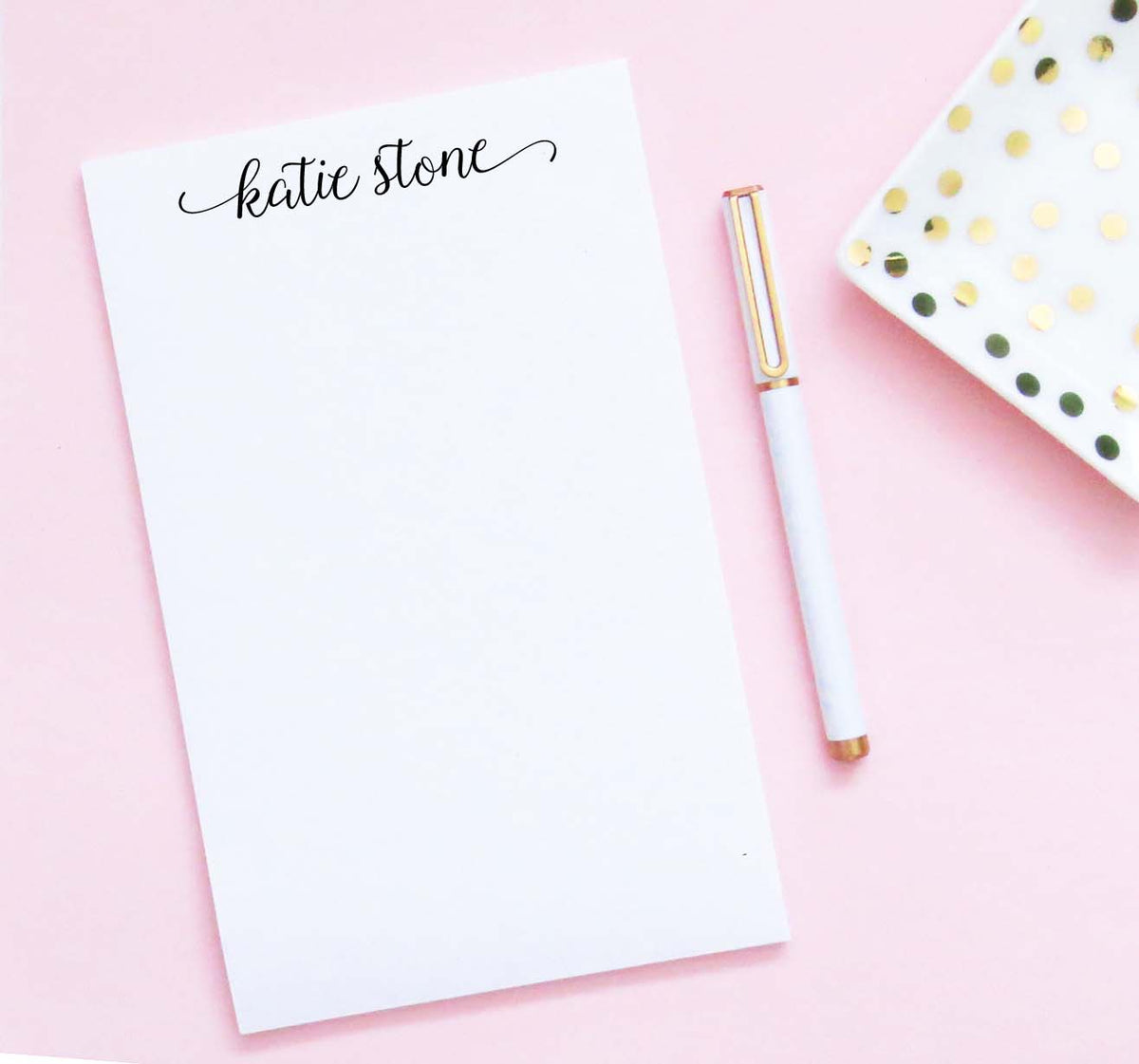 Personalized Notepads - Modern Pink Paper