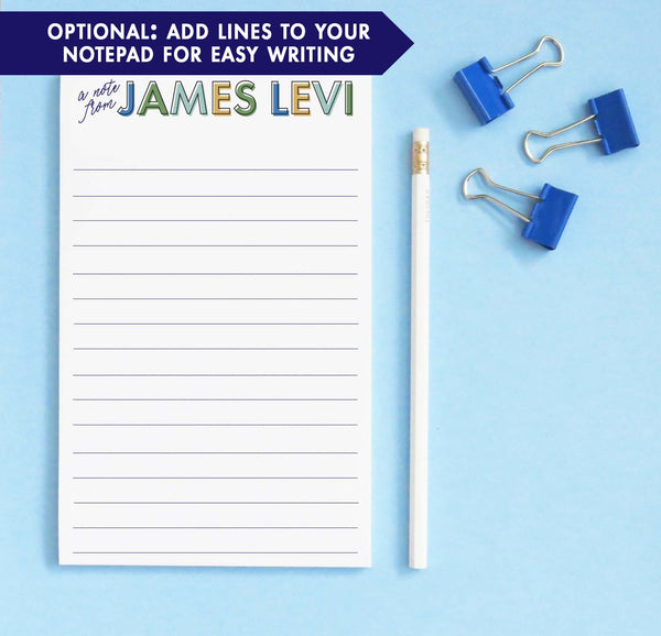 A Note From Personalized Boys Letter Writing Paper - Modern Pink Paper