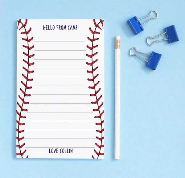 Baseball Camp Stationary Paper For Boys - Modern Pink Paper